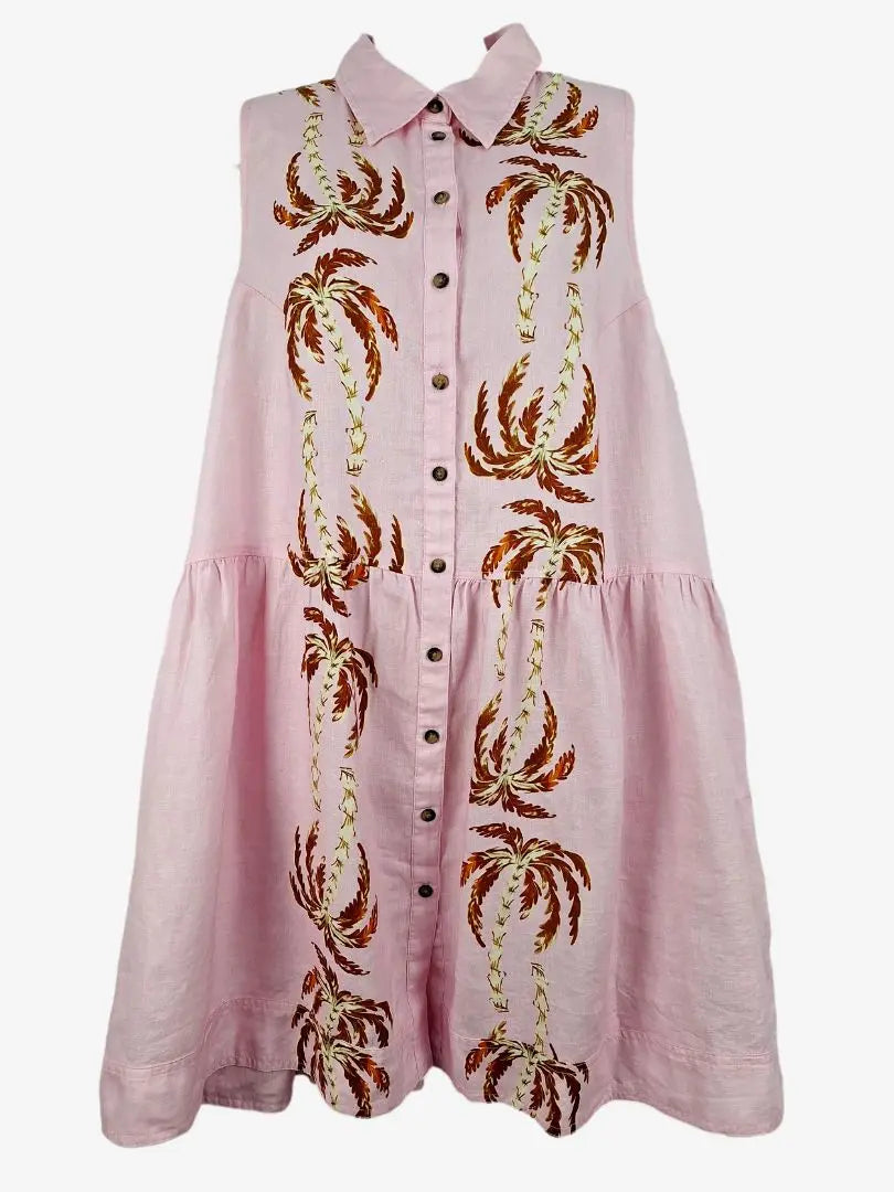 Jag Cotton Candy Palm Vacation Linen Dress Size L – SwapUp